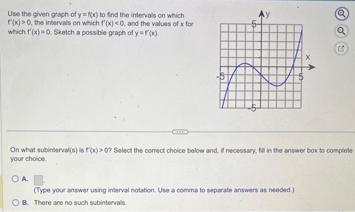 Solved Use the given graph of y=f(x) to find the intervals | Chegg.com