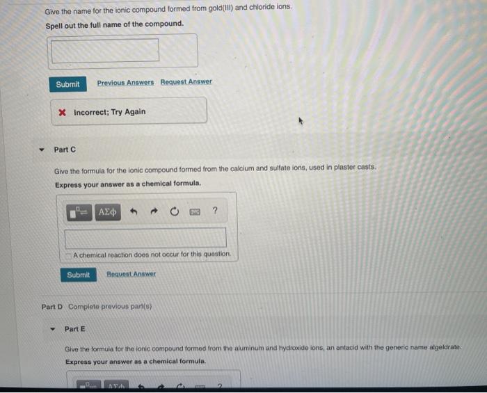Solved Give the name for the ionic compound formed from | Chegg.com