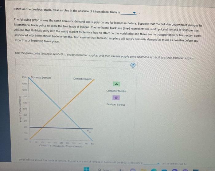 Solved Consider the Bolivian market for lemons. The | Chegg.com