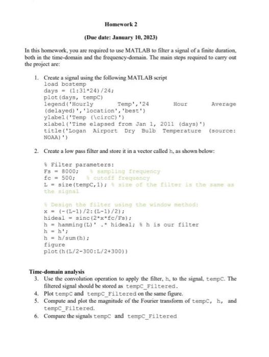 Solved In this homework, you are required to use MATLAB to | Chegg.com