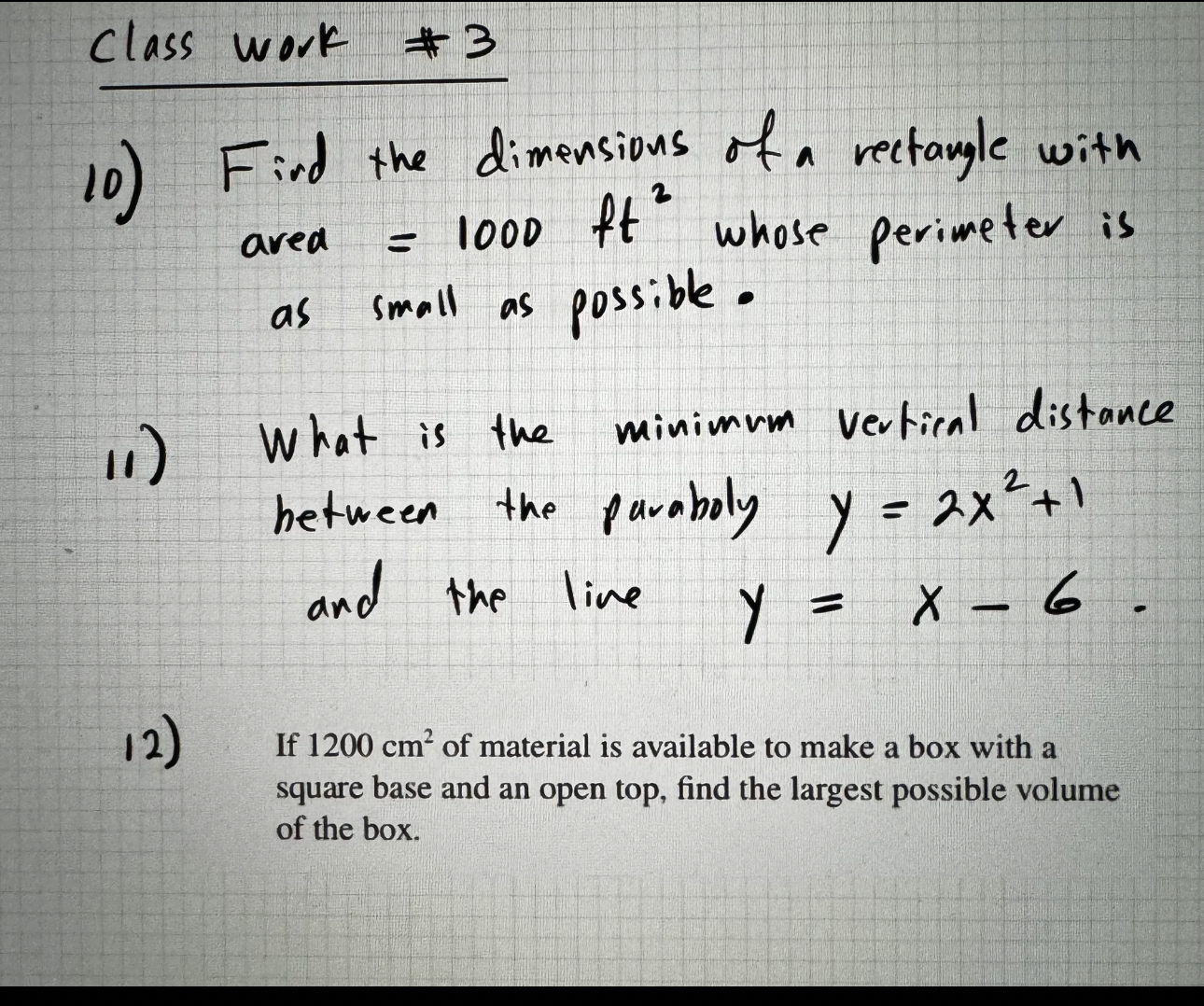Solved Class work ≠3Fird the dimensions of a rectangle with | Chegg.com