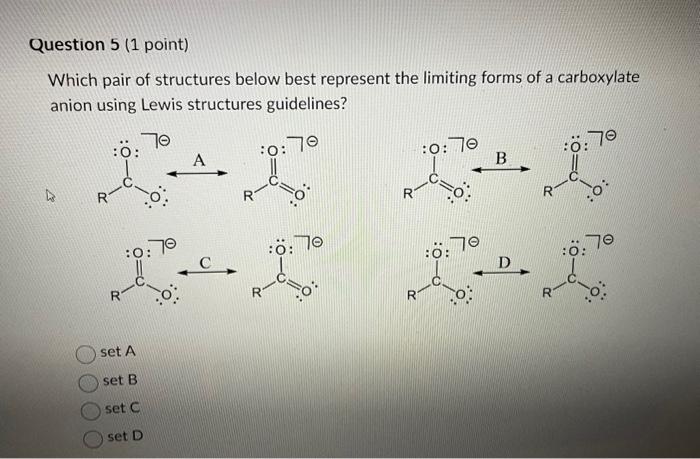 Solved Which pair of structures below best represent the | Chegg.com