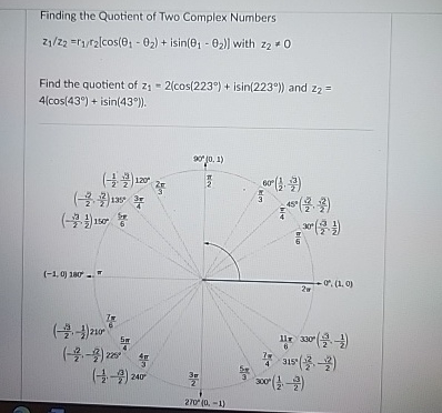 Solved Finding the Quotient of Two Complex NumbersFind the | Chegg.com