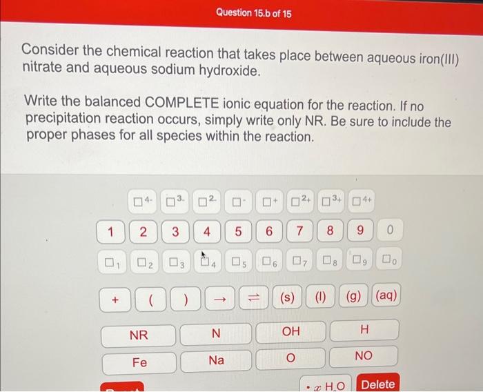 Solved Consider the chemical reaction that takes place | Chegg.com