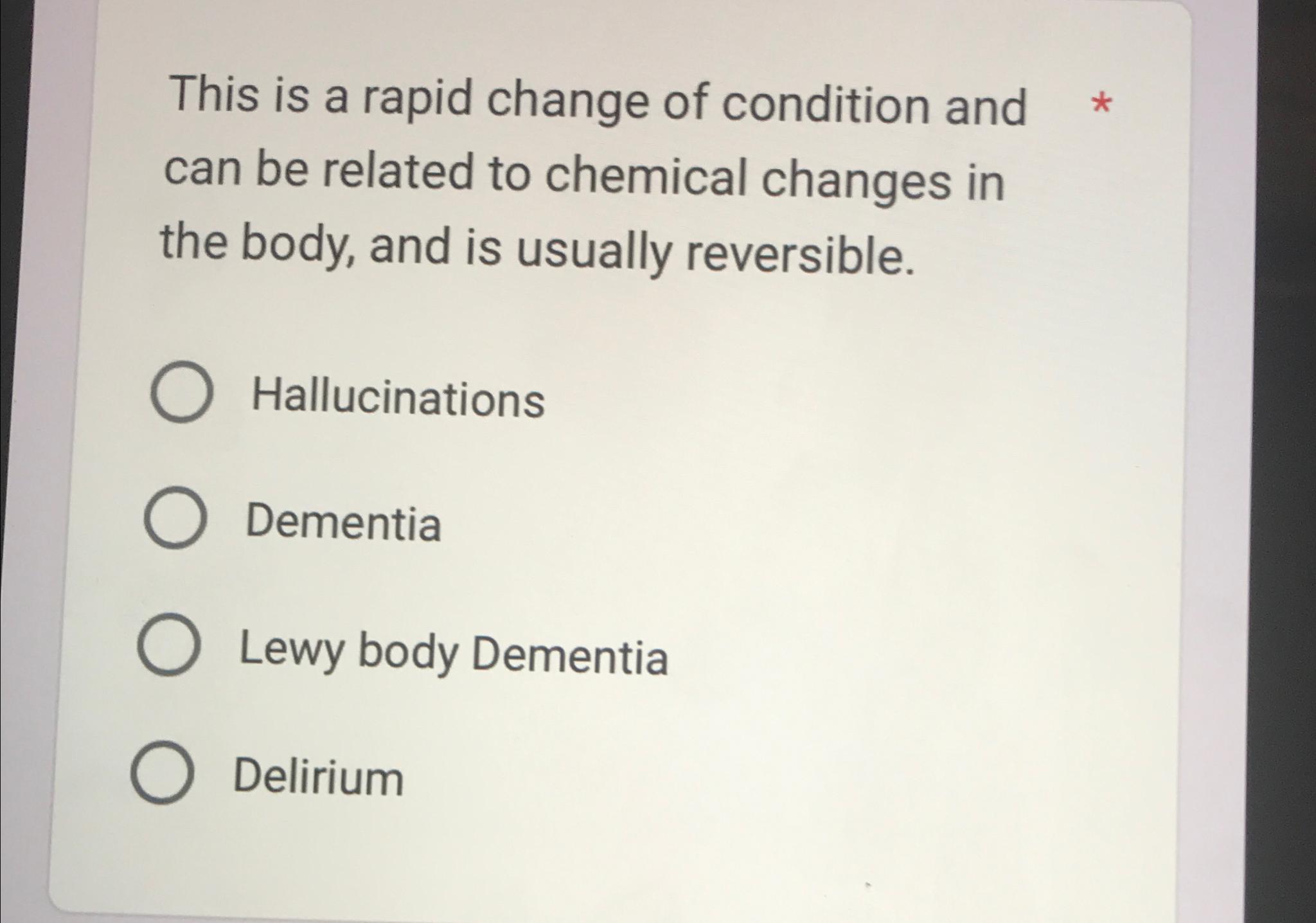 Solved This is a rapid change of condition and can be | Chegg.com