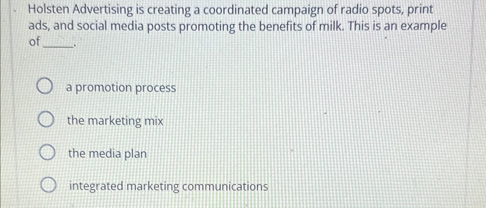 Solved Holsten Advertising is creating a coordinated | Chegg.com