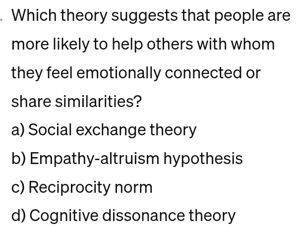 Solved psychology: Which theory suggests that people are | Chegg.com