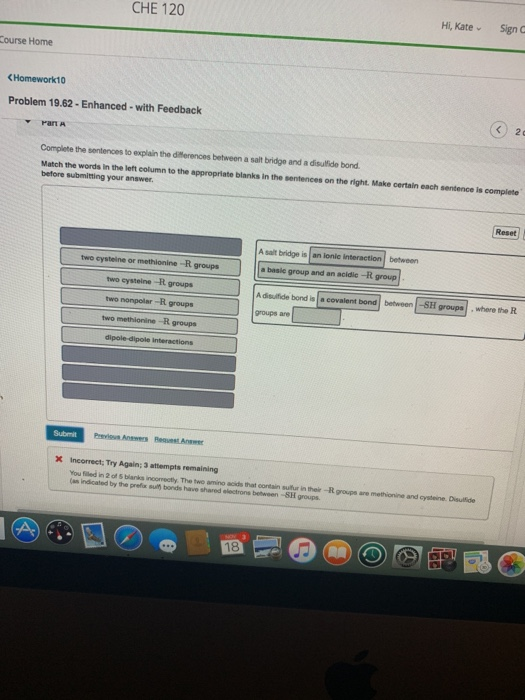 Solved CHE 120 Hi, Kate Sign C Course Home | Chegg.com
