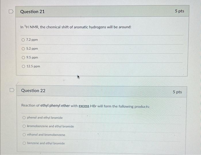 Solved In 1H NMR, the chemical shift of aromatic hydrogens | Chegg.com