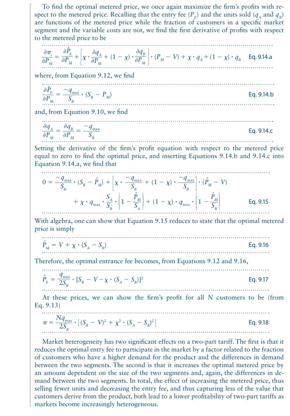 Solved An Economic Model of a Two-Part Tariff HOMOGENEOUS | Chegg.com