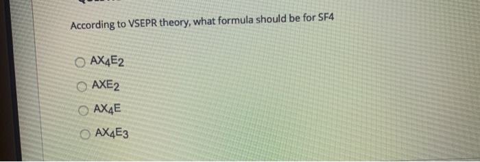 Solved According to VSEPR theory, what formula should be for | Chegg.com