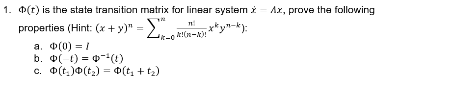 Solved ODE Solution and Stability Analysis:Φ(t) ﻿is the | Chegg.com