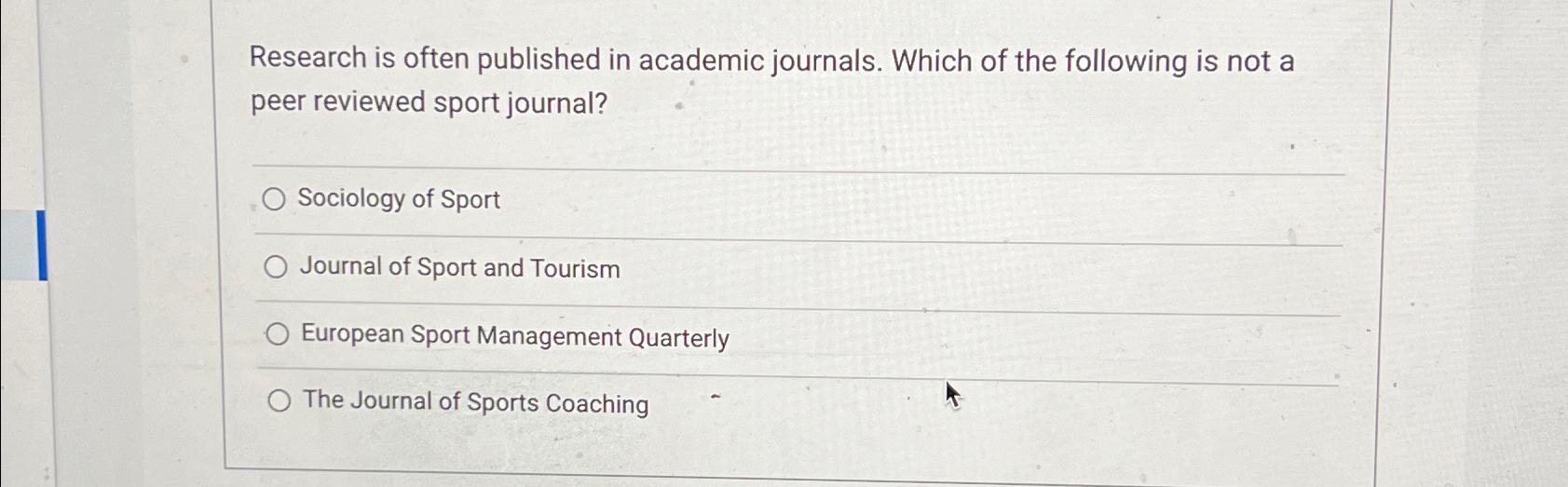 Solved Research is often published in academic journals. | Chegg.com