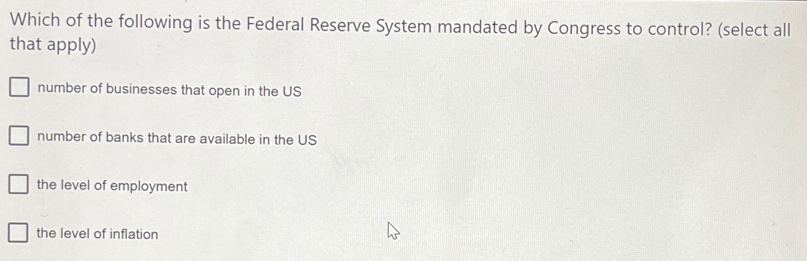Solved Which of the following is the Federal Reserve System | Chegg.com