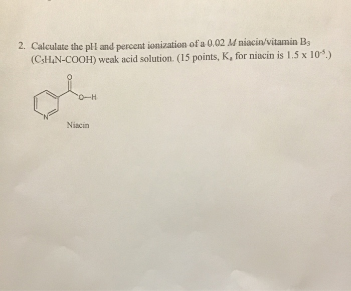 Solved 2. Calculate the pH and percent ionization of a 0.02 | Chegg.com
