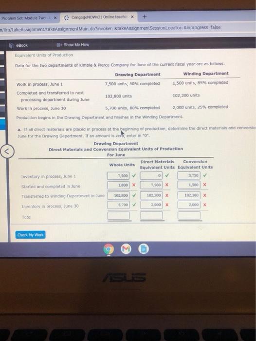 Solved Problem Set Module Two X CengageNOWV2 Online Teacher | Chegg.com