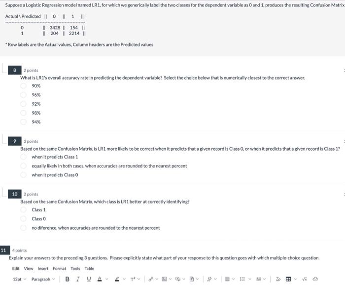Solved - Row labels are the Actual values, Column headers | Chegg.com