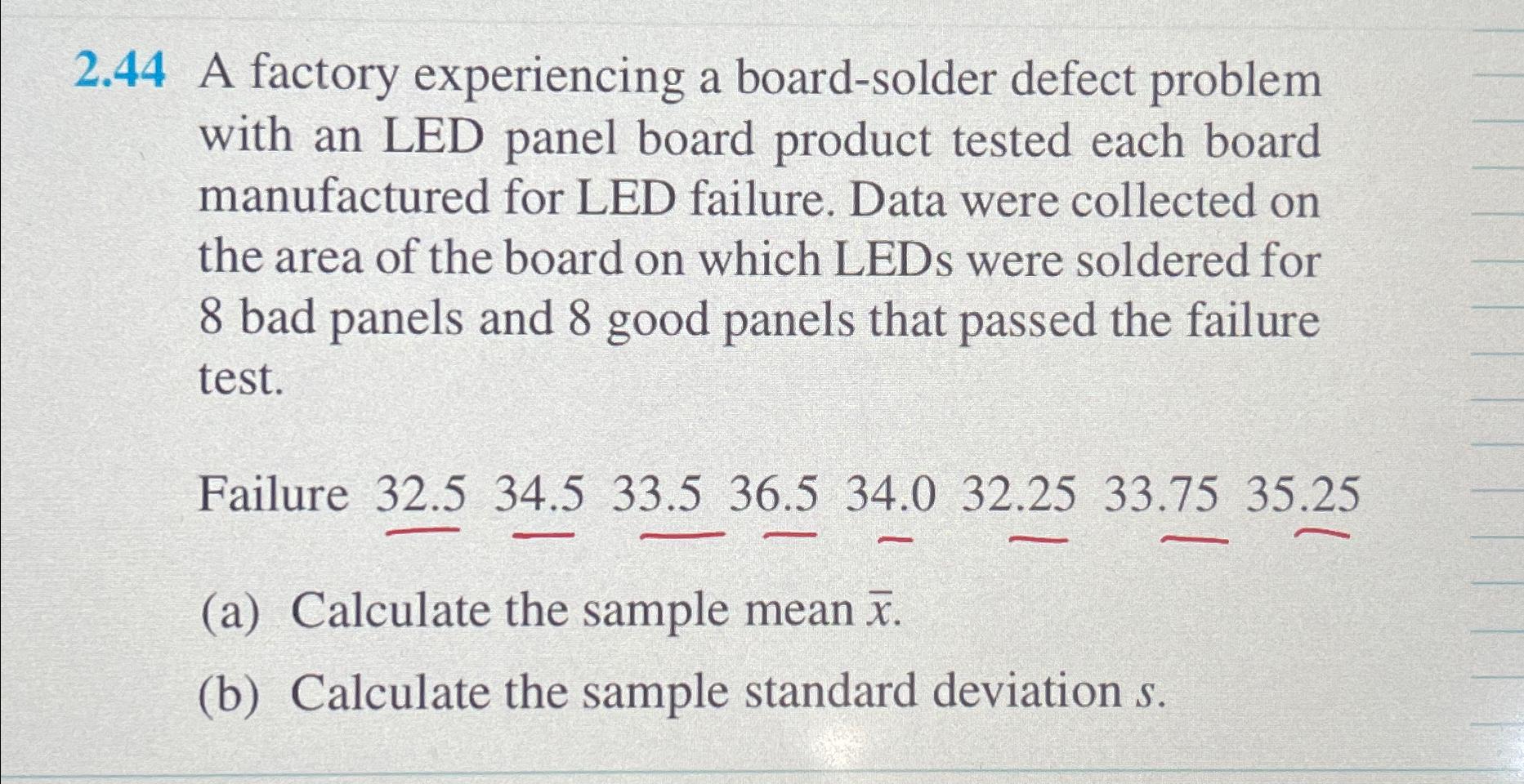Solved 2 44 ﻿a Factory Experiencing A Board Solder Defect