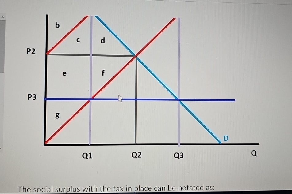 Solved The social surplus with the tax in place can be | Chegg.com