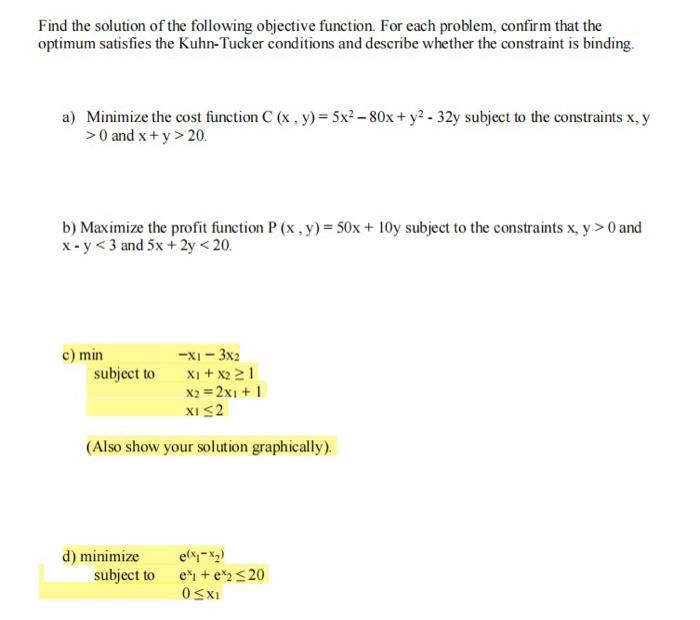 Find the solution of the following objective | Chegg.com