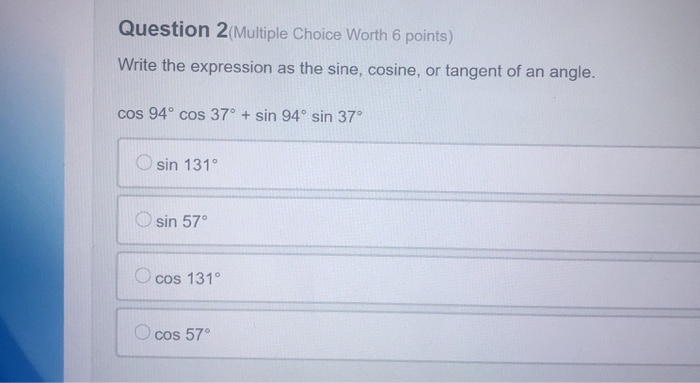 Solved Question 2 Multiple Choice Worth 6 points) Write the | Chegg.com
