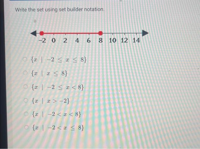 Solved Write the set using set builder notation. | Chegg.com