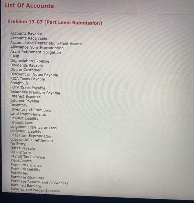 Solved Problem 13-07 (Part Level Submission) Sheridan | Chegg.com