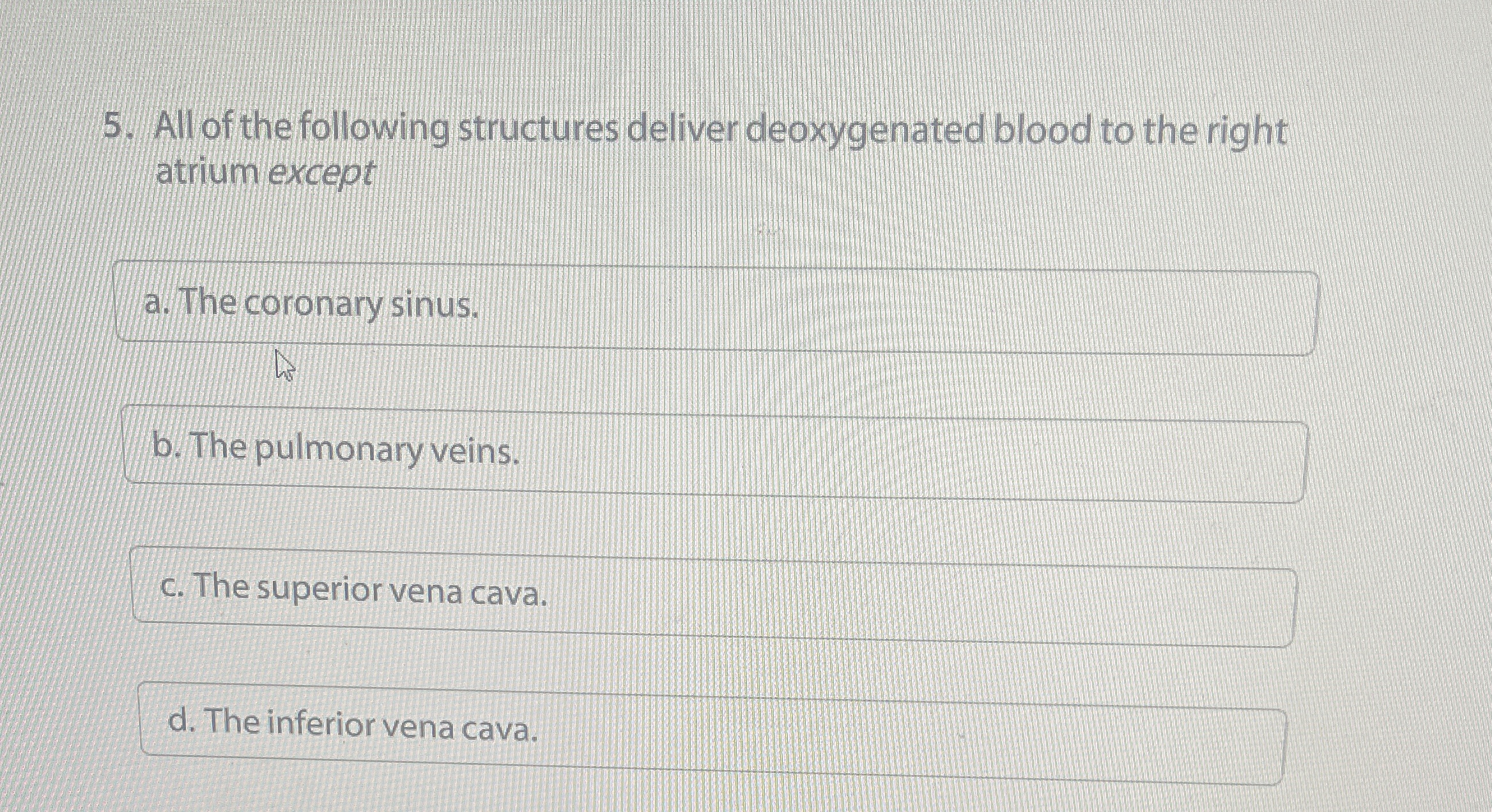 Solved All of the following structures deliver deoxygenated | Chegg.com
