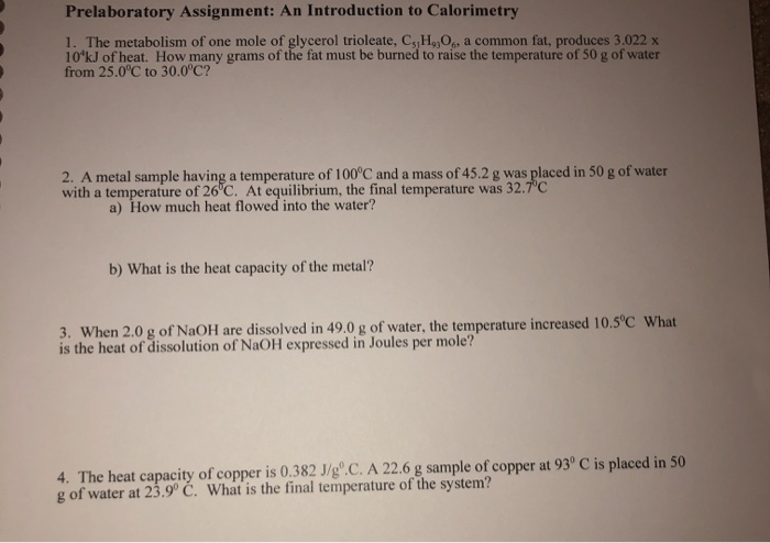 Solved Prelaboratory Assignment: An Introduction to | Chegg.com