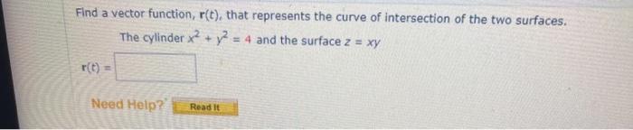 Solved Find a vector function, r(t), that represents the | Chegg.com