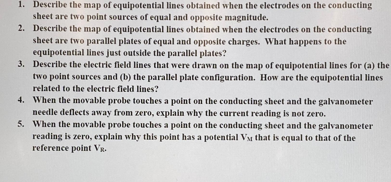 Solved Describe the map of equipotential lines obtained when | Chegg.com