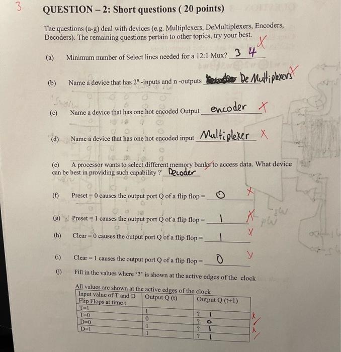 Solved (d) Name a device that has one hot encoded input | Chegg.com