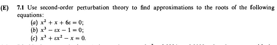 Solved (E) 7.1 ﻿Use second-order perturbation theory to find | Chegg.com