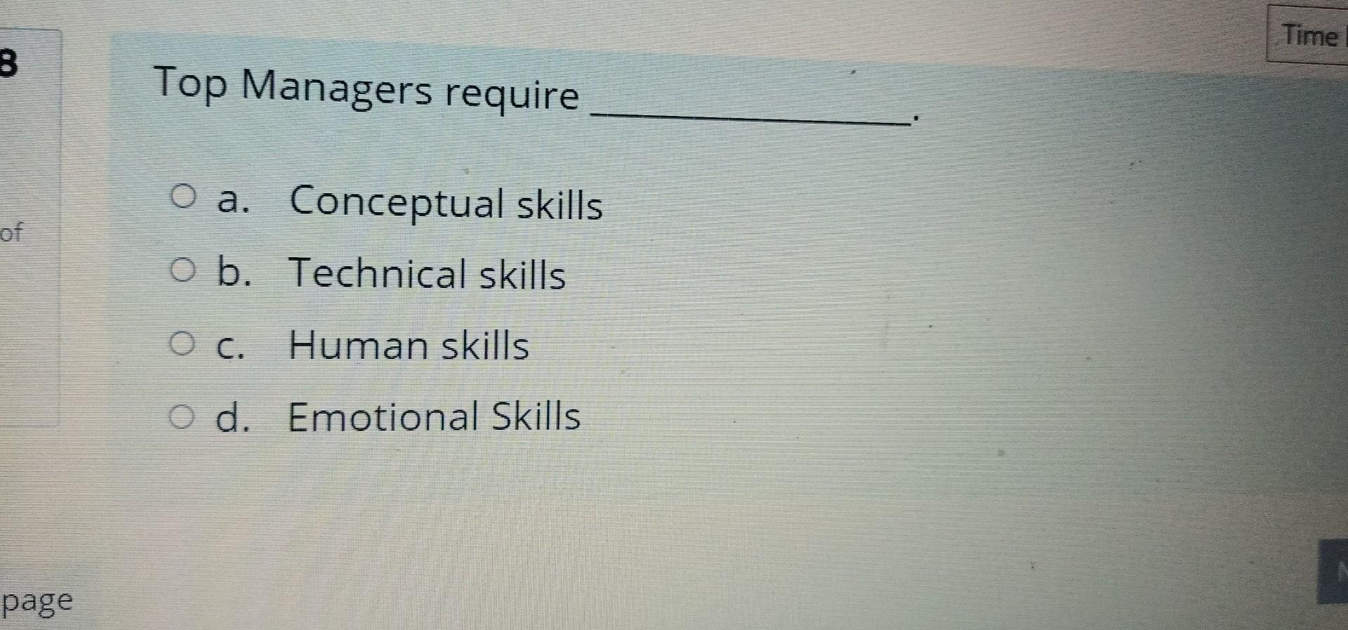 Solved Top Managers Require A Conceptual Skills B