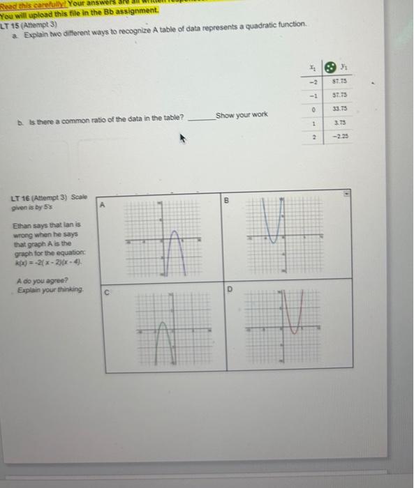 Solved Read this carefully! Your answers You will upload | Chegg.com