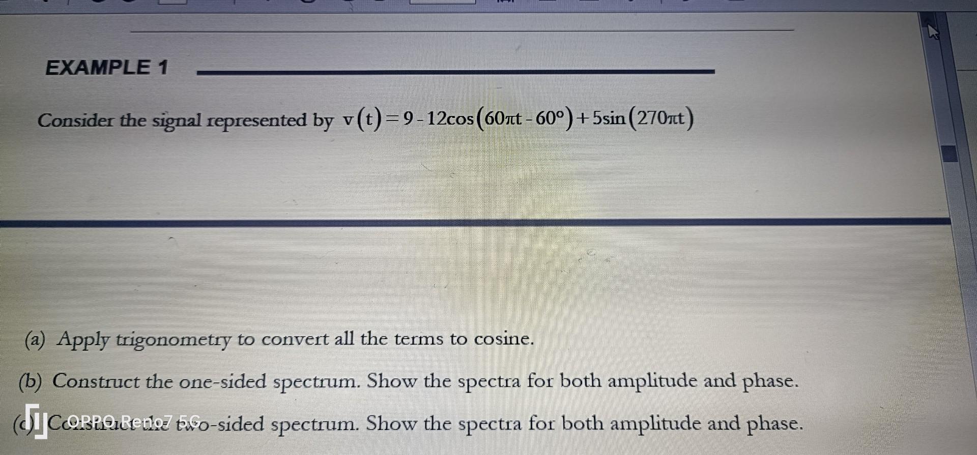 Solved Consider the signal represented by | Chegg.com