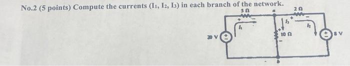 Solved Compute the currents (I1, I2, I3) in each branch of | Chegg.com