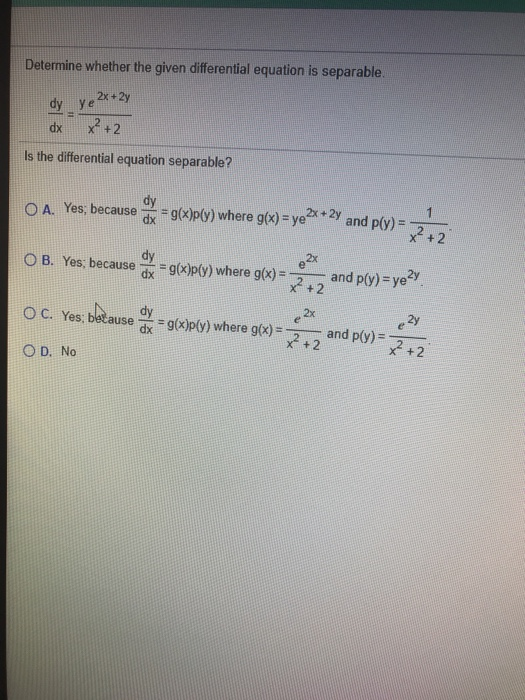 Solved Determine Whether The Given Differential Equation Is