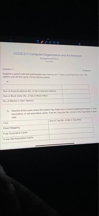 CCCS 217 Computer Organization and Architecture | Chegg.com