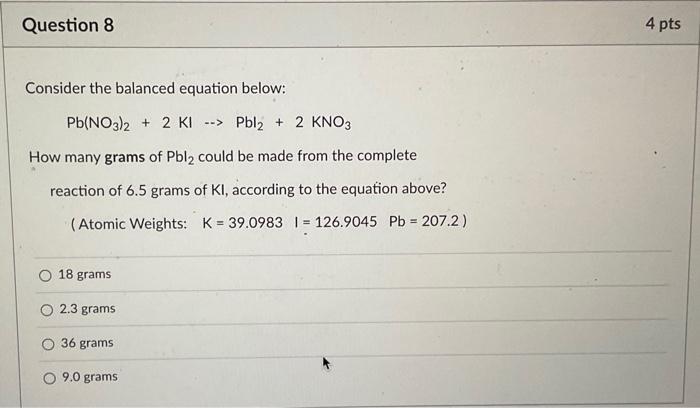 Solved Consider the balanced equation below: | Chegg.com