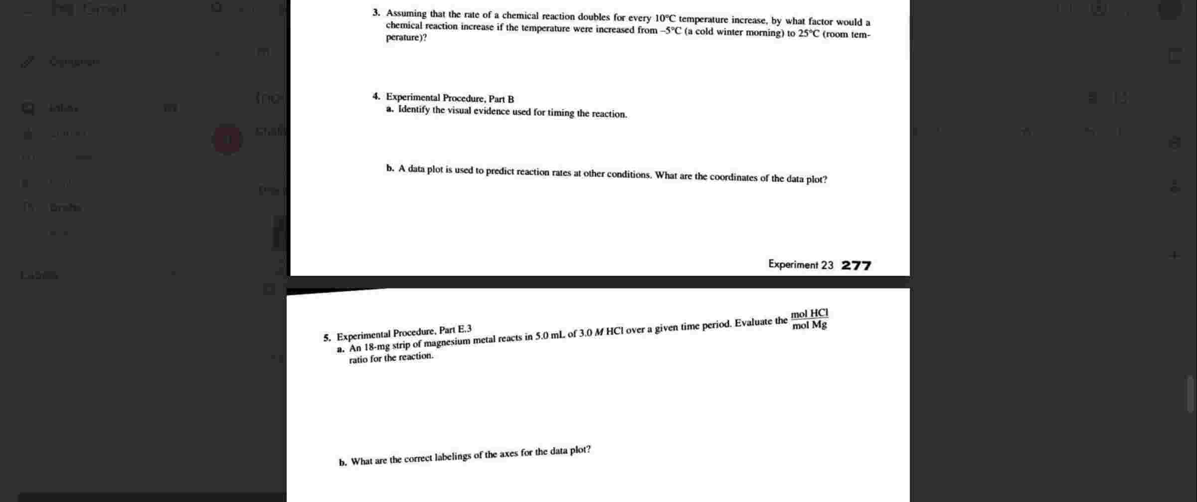 4. ﻿Experimental Procedure, Part B a. ﻿Identify the | Chegg.com
