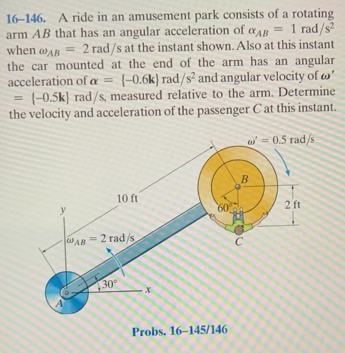 Solved 16-146. A ride in an amusement park consists of a | Chegg.com