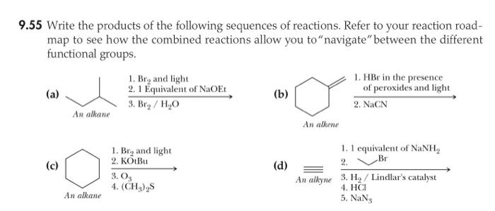 Solved .55 Write the products of the following sequences of | Chegg.com