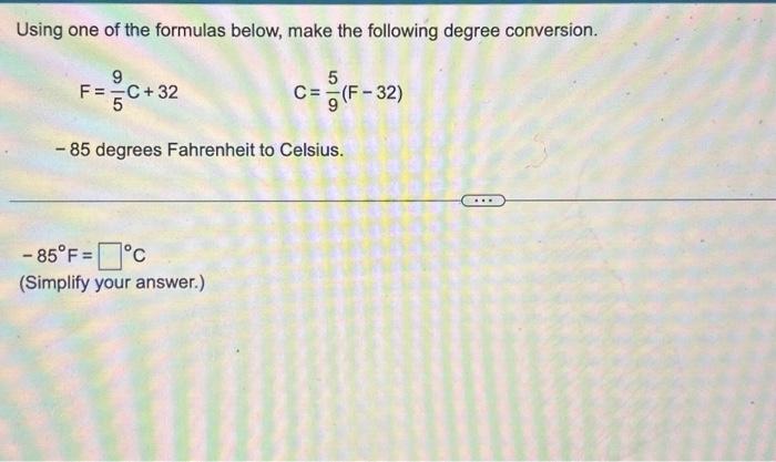Solved Using one of the formulas below, make the following | Chegg.com