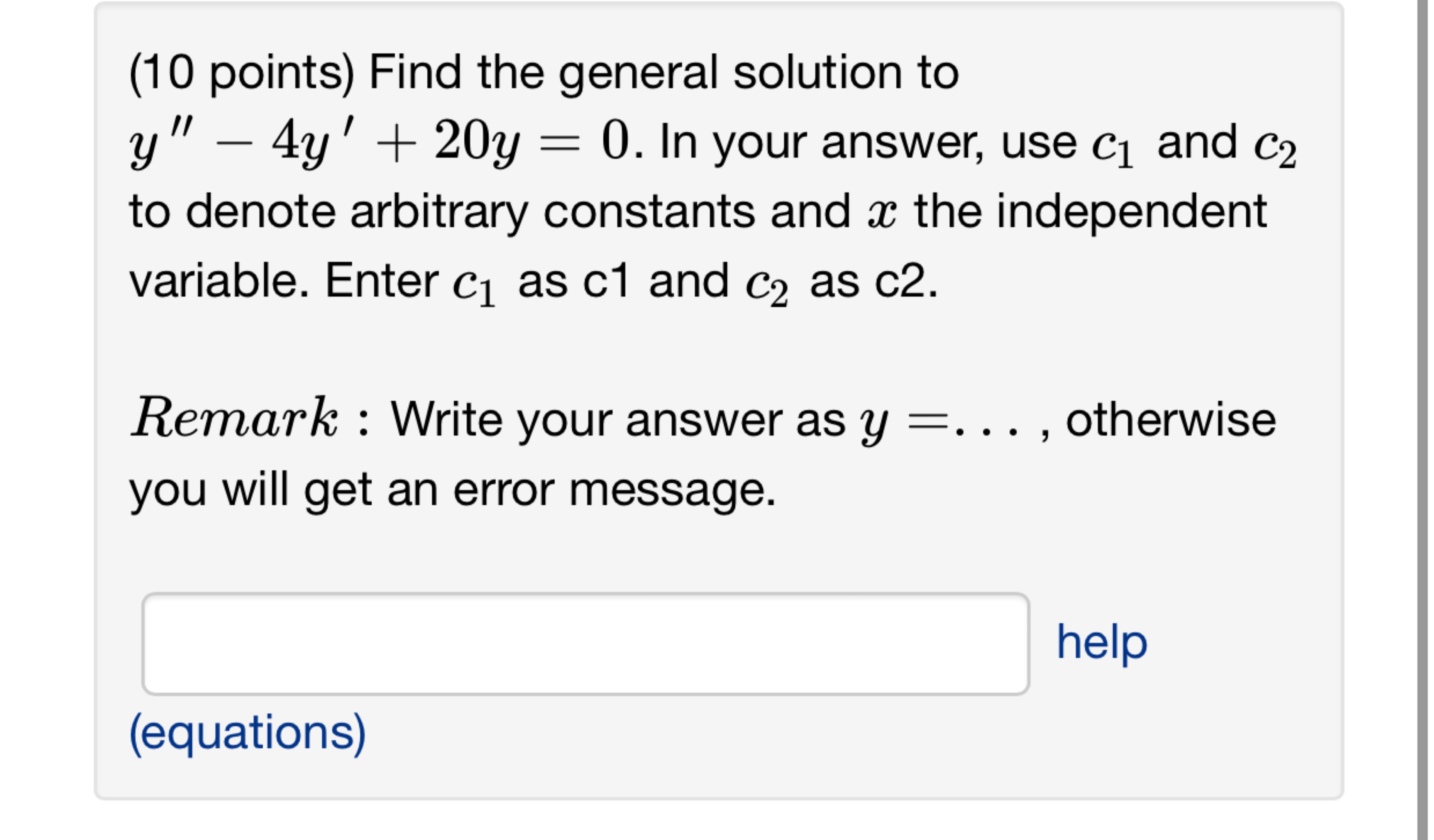 Solved (10 ﻿points) ﻿Find the general solution | Chegg.com