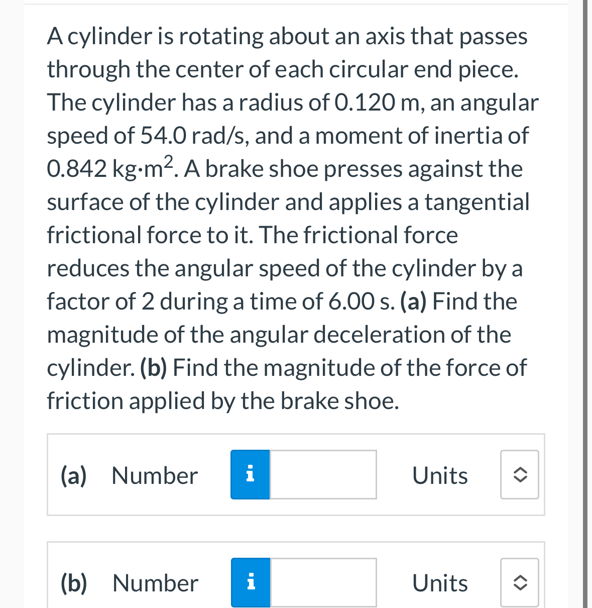 Solved A cylinder is rotating about an axis that passes | Chegg.com
