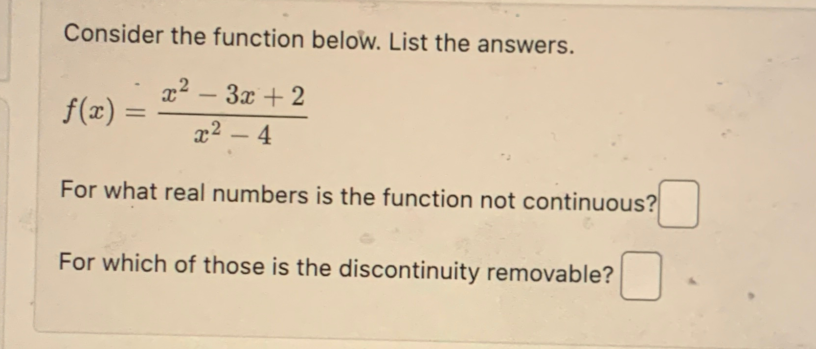 Solved Consider the function below. List the | Chegg.com