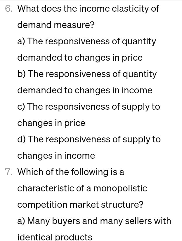 Solved What does the income elasticity of demand measure?a) | Chegg.com