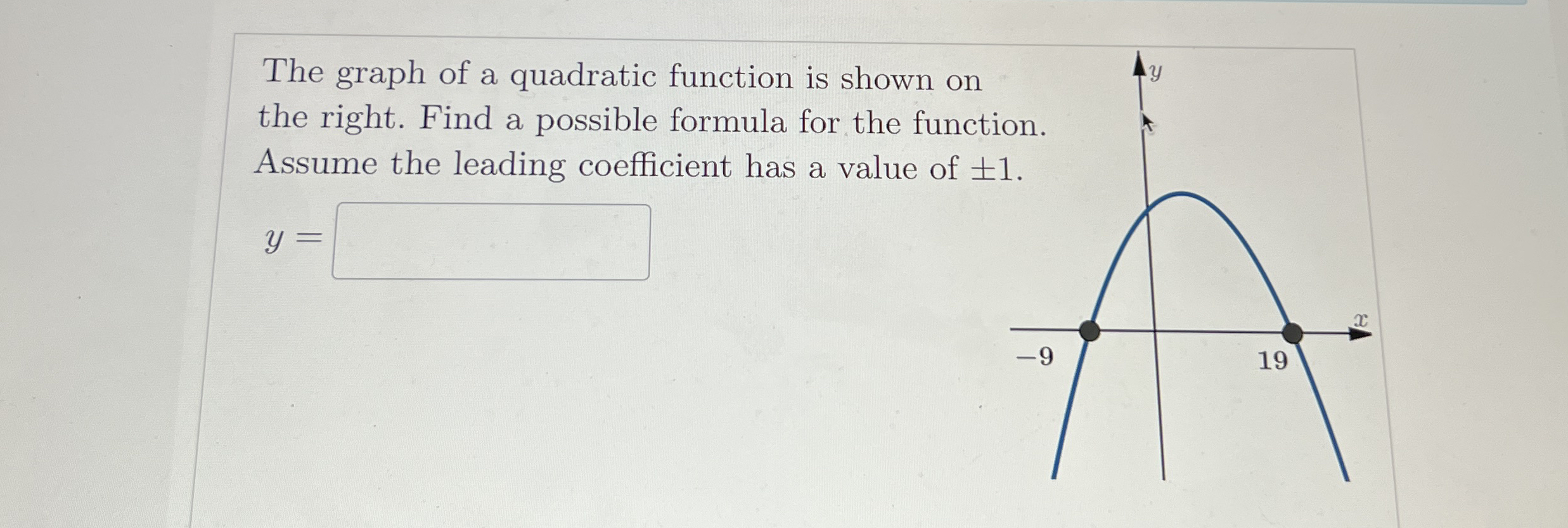 Solved The graph of a quadratic function is shown on the | Chegg.com