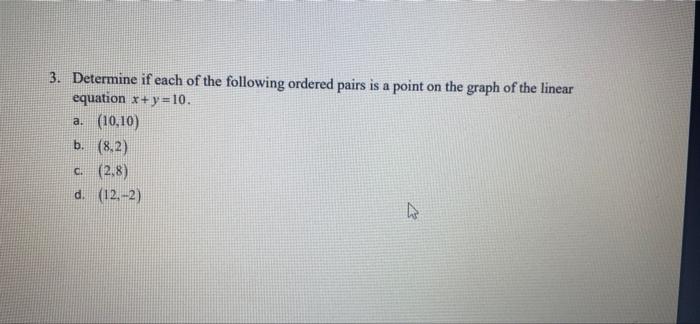 Solved 3. Determine if each of the following ordered pairs | Chegg.com
